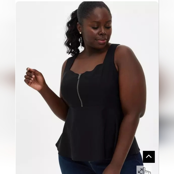 torrid | Tops | Torrid 2x Black Sleeveless Peplum Top Pinup Goth ...